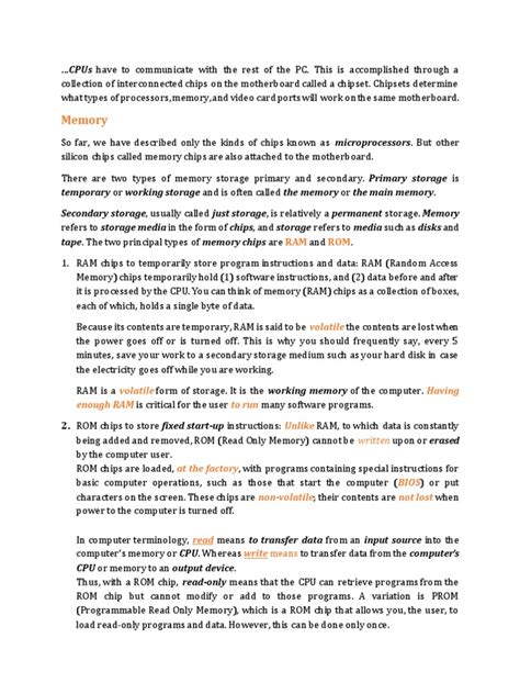Gade 10 Ict Note Pdf Computer Data Storage Random Access Memory