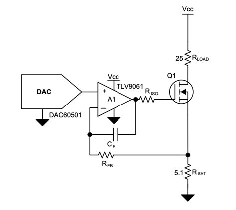 Operational Amplifier Constant Current Sink Circuit For Battery Load Simulating Microamp