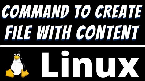 Linux Command To Create A File And Add Content Using Cat And Touch