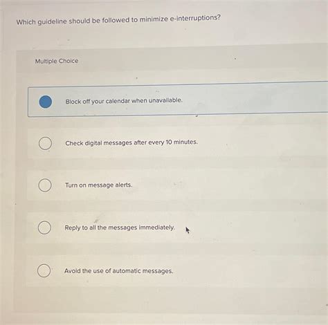 Solved Which Guideline Should Be Followed To Minimize