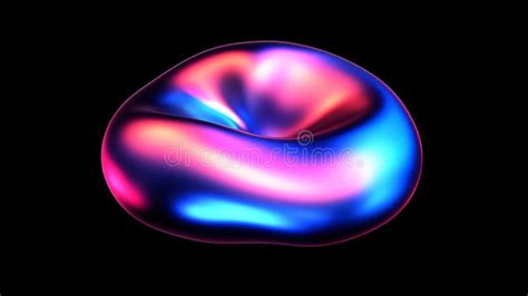 Holographic Blob With Melting Liquid Texture In Dynamic Distorted Shape