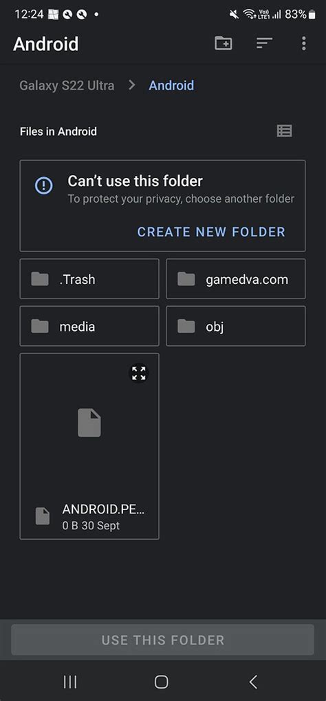 syncthing won t let me back up android data subfolders android