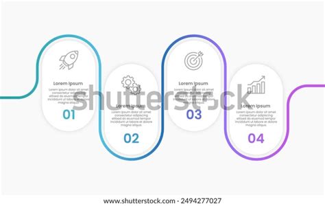 Infographic Line Curve Timeline 4 Key Stock Vector Royalty Free