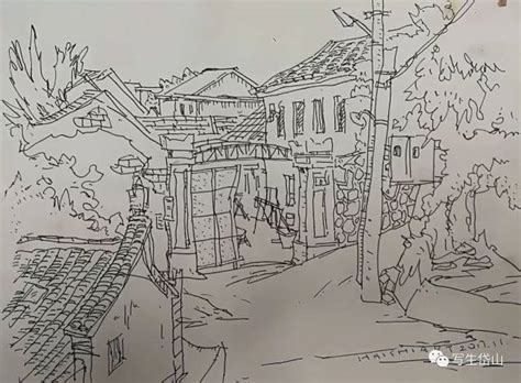 古镇房子简笔画 古镇房子画 古镇简笔画简单 文秘苑图库