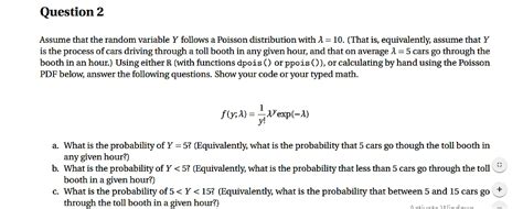 solved assume that the random variable y follows a poisson