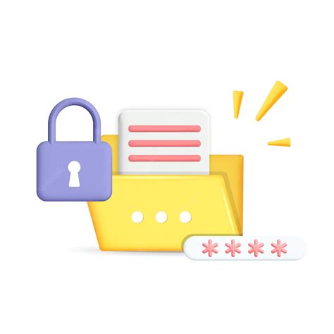 Premium Vector 3d Vector Computer File Folder Protected With Security Password System Icon Design