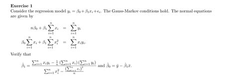 Solved Exercise 1 Consider The Regression Model Yi Bo B12