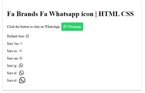 Font Awesome Whatsapp Fab Fa Whatsapp Fa Brands Fa Whatsapp Html