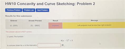 solved hw10 ﻿concavity and curve sketching problem 2results