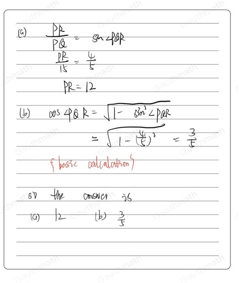 Diagram Shows A Right Angled Triangle PQR Give Gauthmath