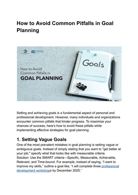 Ppt How To Avoid Common Pitfalls In Goal Planning Powerpoint