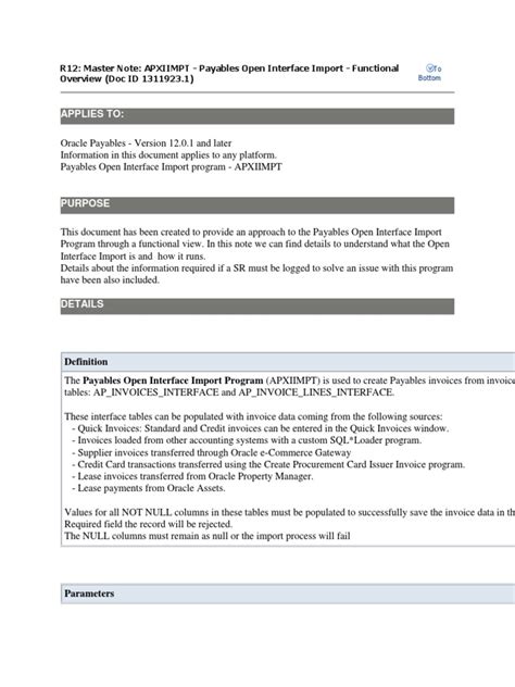 Payables Open Interface Import Functional Overview Pdf Accounts