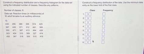 Solved Construct A Frequency Distribution And A Frequenc