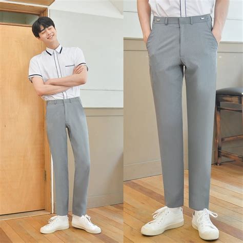 하복 허리조절 스판 연그레이 교복바지 남자 Ssg Com