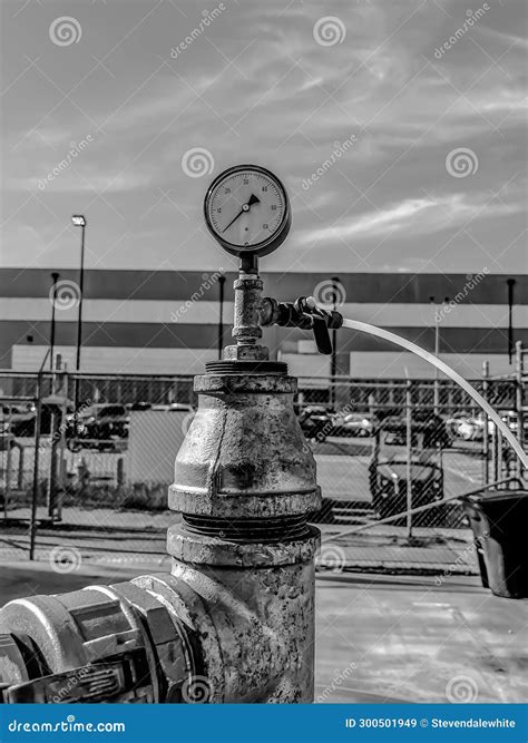 Soil Vapor Extraction Test Well Header With Pressure Gauge And Sample Line Stock Photography