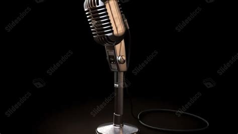 Retro Mic On Stand A 3d Rendering With Short Legs Powerpoint Background For Free Download