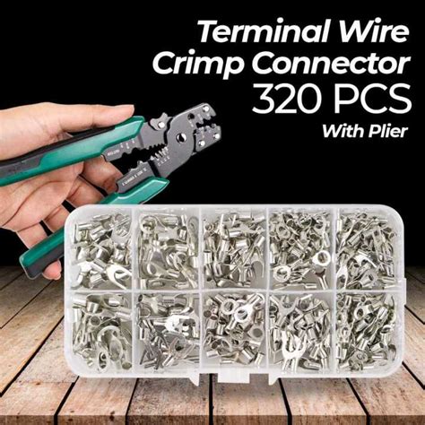 Terminal Wire Crimp Connector Kit 320 Pcs Plier T Tap Wire Connector Quick Self Stripping