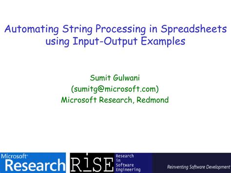 Ppt Automating String Processing In Spreadsheets Using Input Output