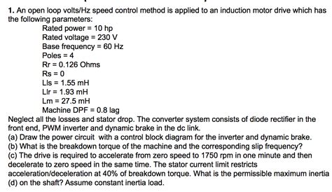 solved an open loop volts h z speed control method is