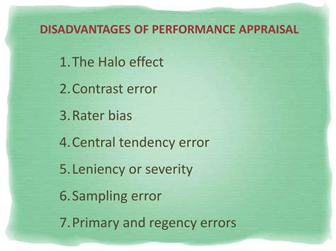 Advanatages And Disadvantages Of Performance Appraisal Pptx Human