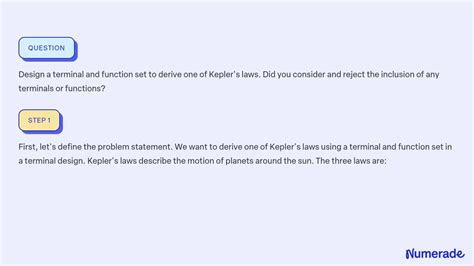 Solveddesign A Terminal And Function Set To Derive One Of Keplers