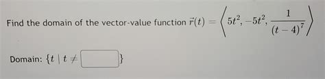 Solved Find The Domain Of The Vector Value Function