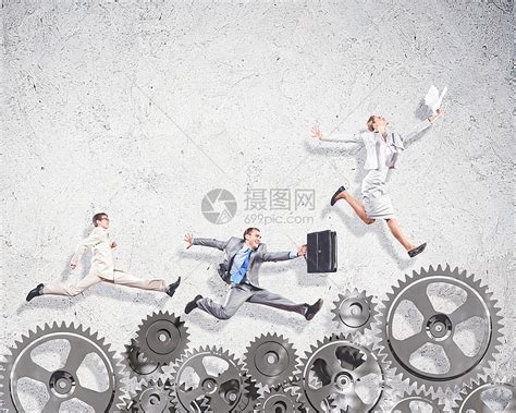 业务人员机制要素齿轮元件的商人女商人高清图片下载 正版图片 摄图网