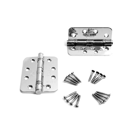 Polished Chrome 102mm 4 Grade 13 Radius Steel Bb Hinges 3 Included