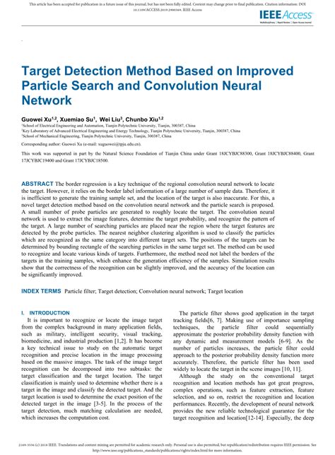 PDF Target Detection Method Based On Improved Particle Search And Convolution Neural Network