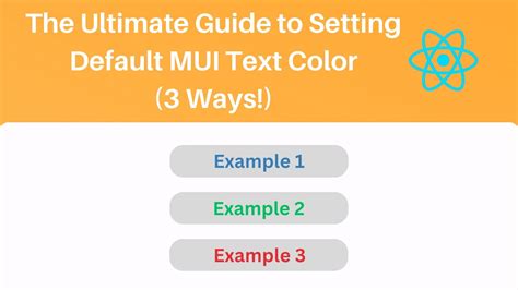 The Ultimate Guide To Setting Default Mui Text Color 3 Ways Youtube