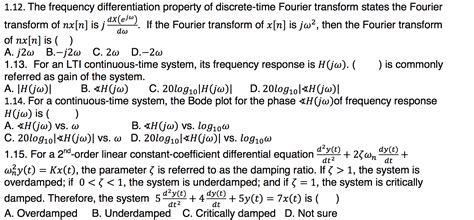 Solved 112 The Frequency Differentiation Property Of