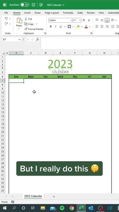 How To Create A Full 2023 Calendar W Just One Formula Excel Exceltips Tutorial Youtube