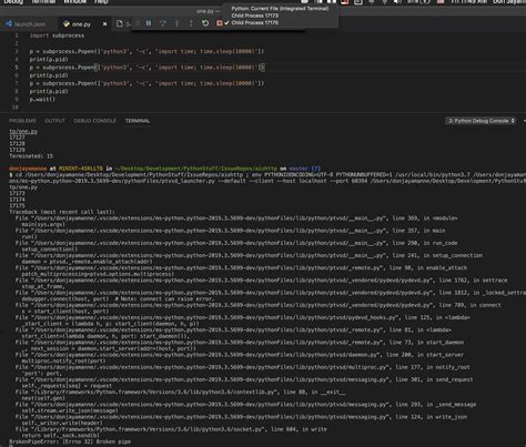 Error In Subprocess Debugging Issue Microsoft Ptvsd GitHub