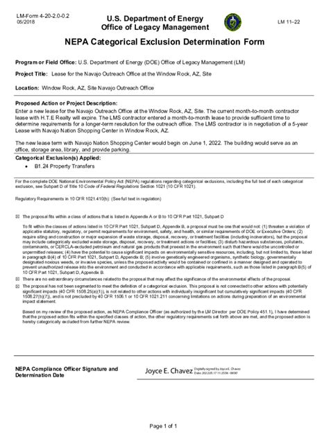 Fillable Online Nepa Categorical Exclusion Determination Form Window Rock Arizonia Fax Email