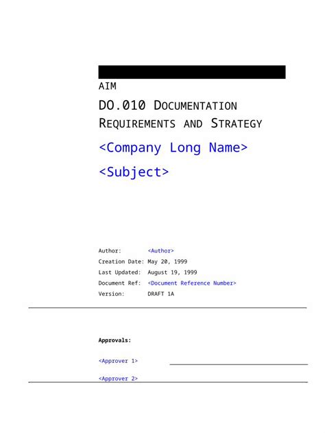 Doc Do010 Documentation Requirements And Strategy Dokumentips