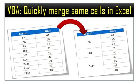 quickly merge cells with same value in excel next gen templates