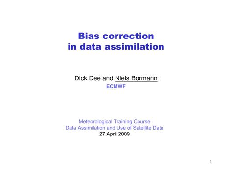 Ppt Bias Correction In Data Assimilation Powerpoint Presentation