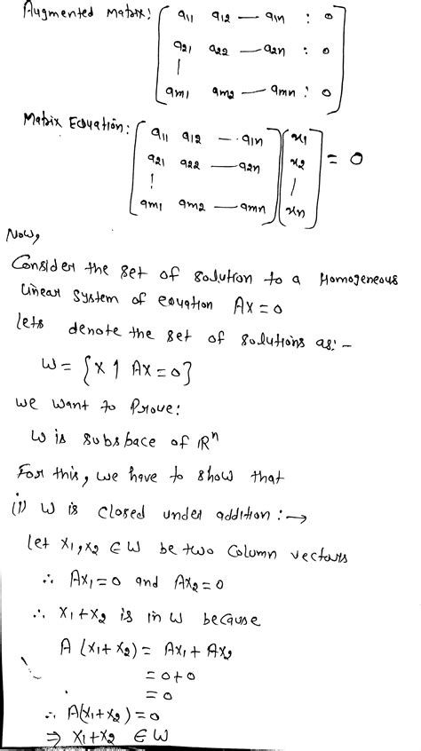 Solved Prove The Solution Set Of A Homogeneous Linear System Ax In N Course Hero
