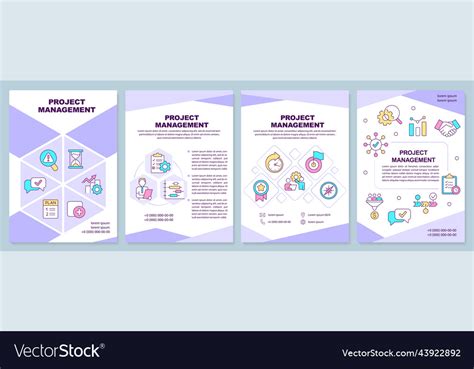Project Management Purple Brochure Template Vector Image