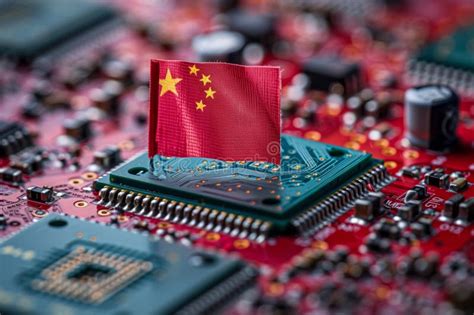 A Chinese Flag Stands Proudly On A Microchip Symbolic Of China S Growing Technological Prowess