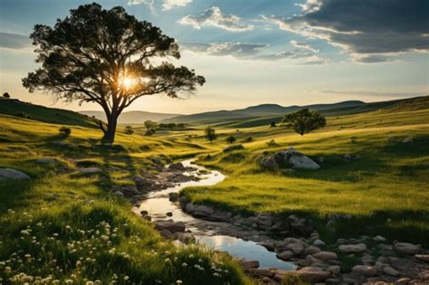 Premium Ai Image Natural Scenario Exuberant Grass In A National Park Generative Ia