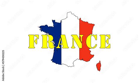 France The Silhouette Of France And The Tricolor With The Very Clear Writing Logo And Symbol