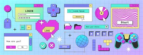 Free Vector Retro Computer Screen Interface With Windows Folder Popup