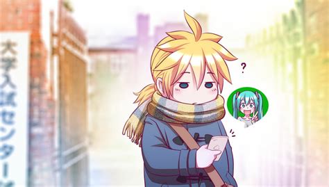 Hatsune Miku And Kagamine Len Vocaloid Drawn By Wokada Danbooru