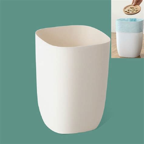 3 Pcs 간단한 단층 쓰레기통 플라스틱 가정 창조적 인 종이 바구니 살구