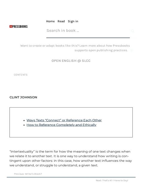 Johnson Intertextuality A Reference Guide On Using Texts To Produce Texts Open English At