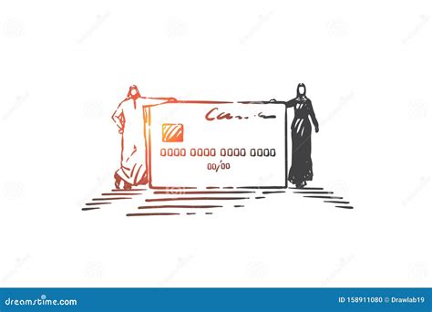 Financial Account Opening Concept Sketch Hand Drawn Isolated Vector Stock Vector Illustration