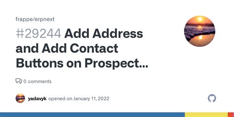 Add Address And Add Contact Buttons On Prospect Doctype Form · Issue