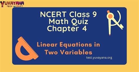 NCERT Class Maths Chapter MCQ Test Linear Equations In Two Variables