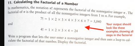 Solved 11 Calculating The Factorial Of A Ia Mathematics